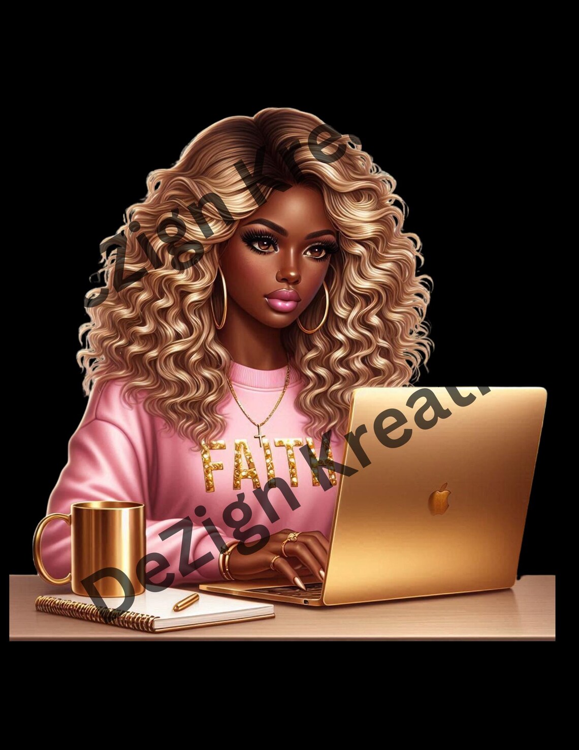 Black Woman of "faith", Black Girl Clipart, Black Girl Magic, PNG File ...