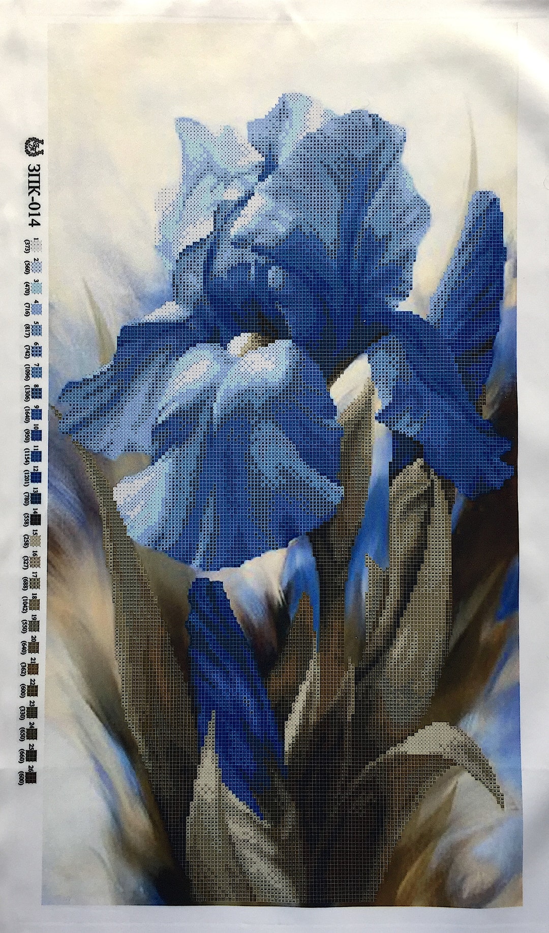 Blue Iris - Bead Embroidery Kit. Flower DIY Beadwork Kit. Hand ...