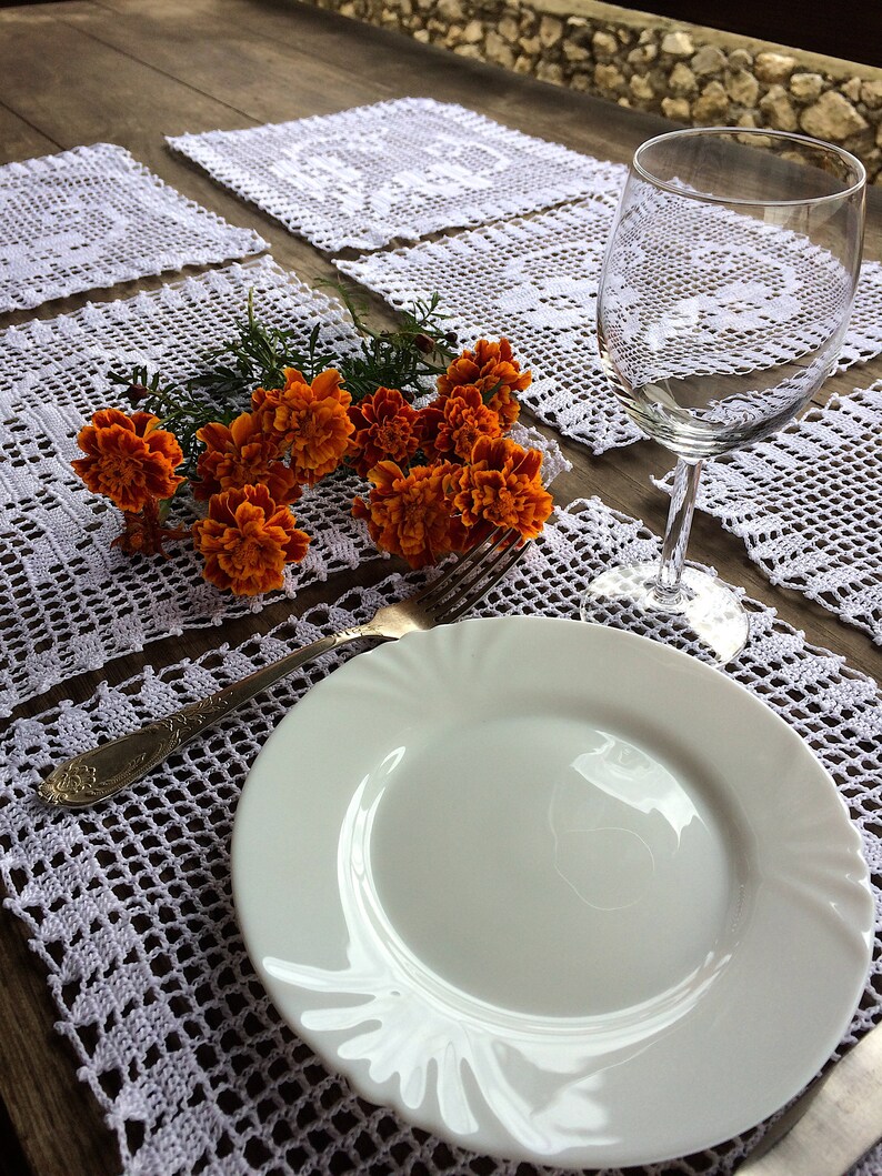 Crochet Napkin Doilies 6 Pieces Napperon - Etsy