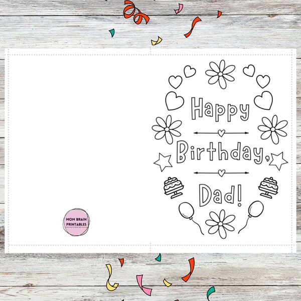 Coloring Dad Birthday Cards - Etsy
