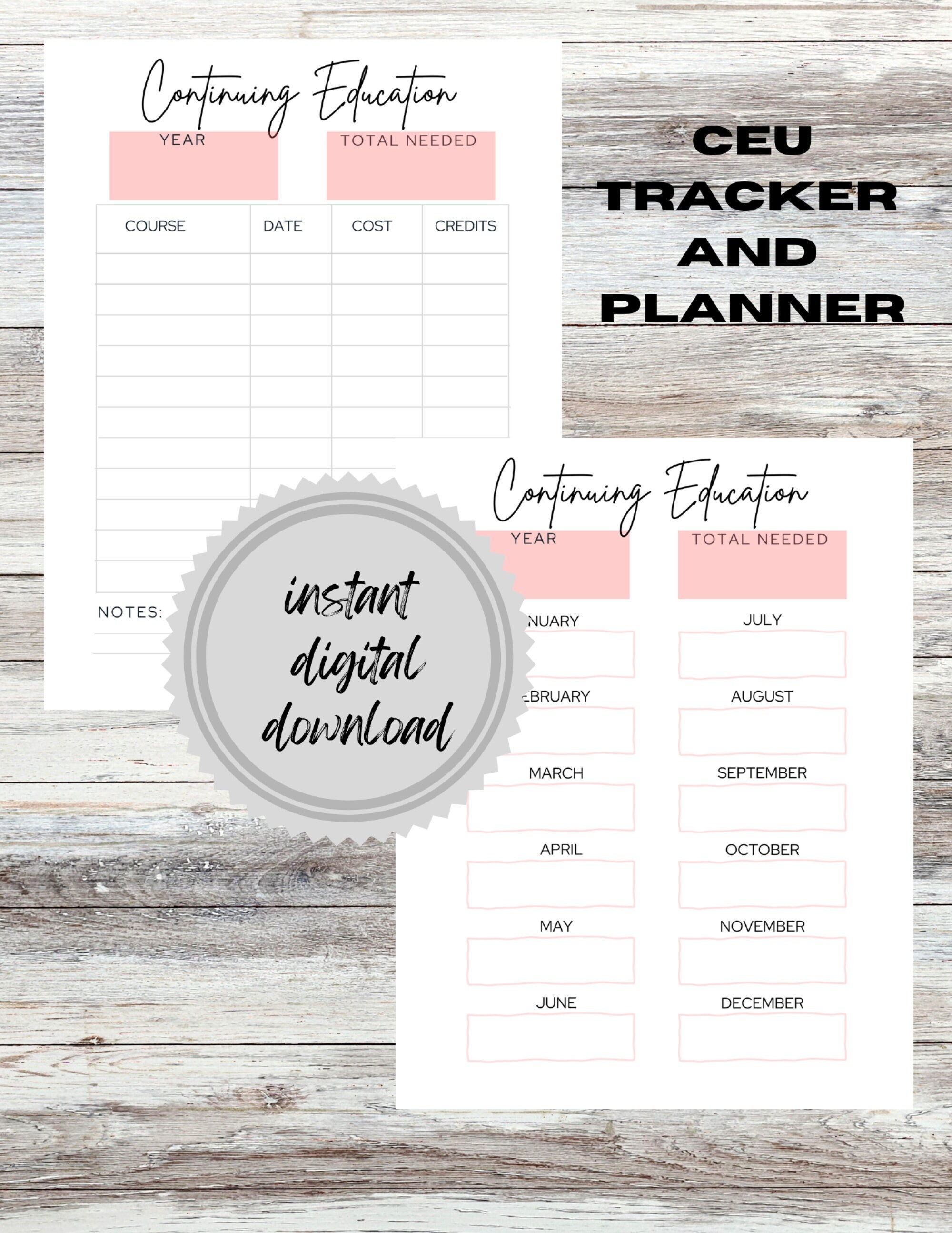 Continuing Education Tracker Bundle CEU Tracker CEC Tracker - Etsy