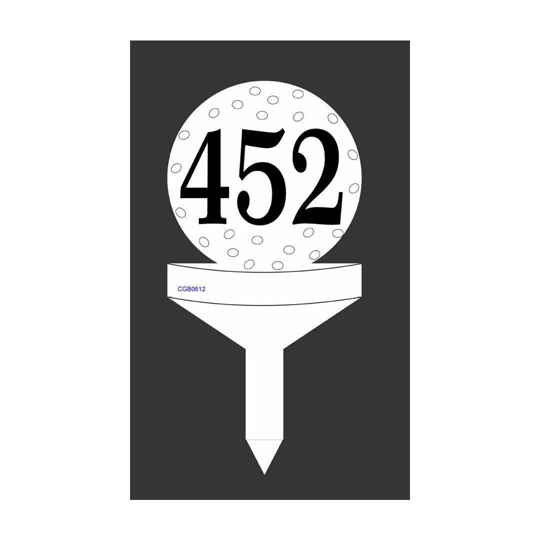 House Number Sign in Shape of a Golf Ball on Tee Custom Address Plaque ...