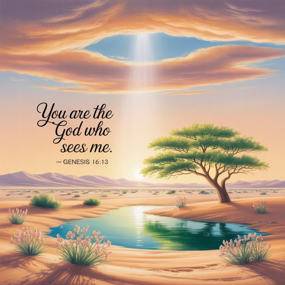 He Sees Me Bible Verse Wall Art - Genesis 16:13 Printable | God Who ...