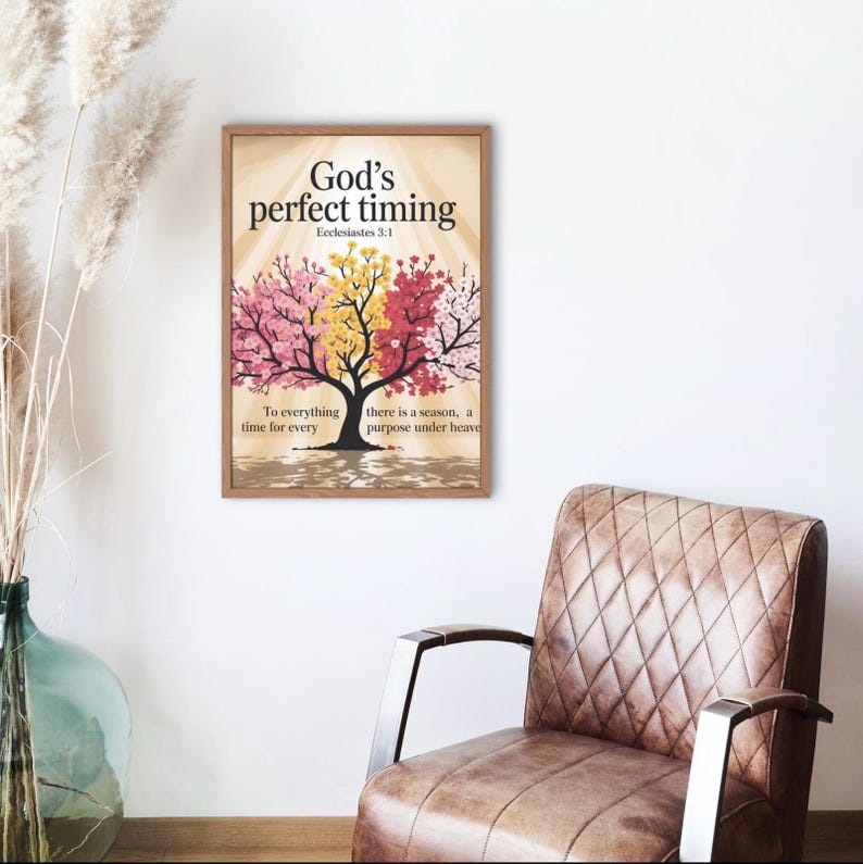 God’s Perfect Timing Scripture Wall Art - Ecclesiastes 3:1 Tree of ...