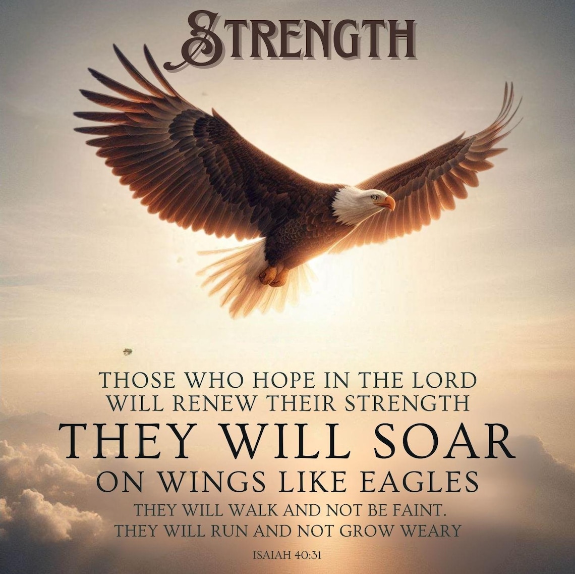 Isaiah 40:31 Scripture Print | Christian Wall Art | Soar on Wings Like ...
