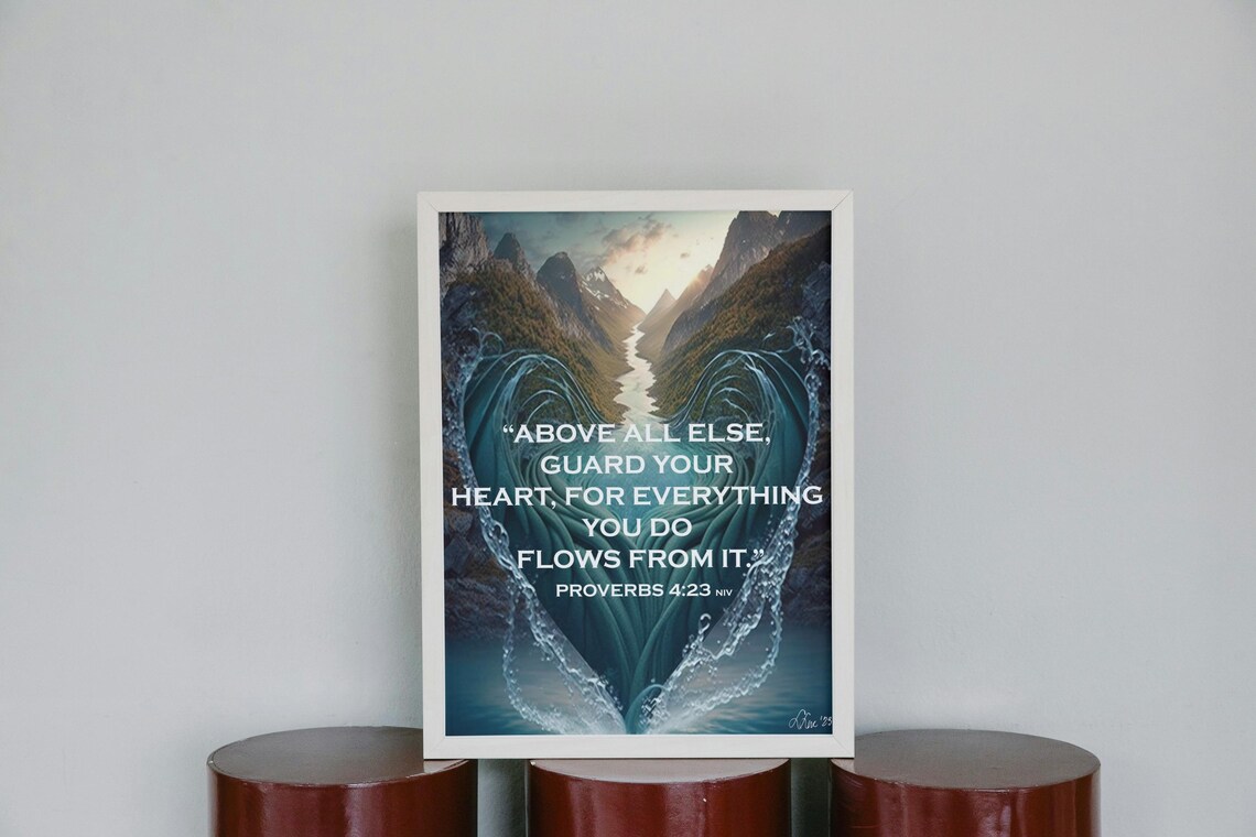 Guard Your Heart, DIGITAL PRINT! Proverbs 4:23, Bible Scripture, Verse ...