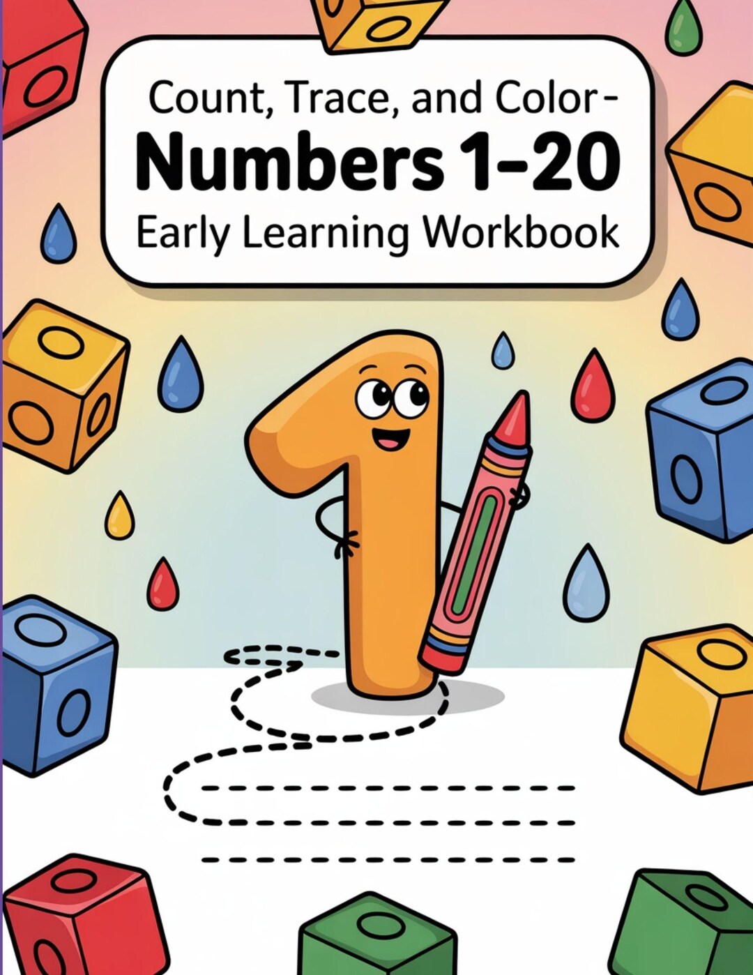 Printable Kindergarten Numbers Workbook | Count, Trace & Color Numbers ...