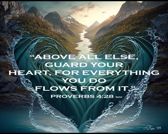 Guard Your Heart, DIGITAL PRINT! Proverbs 4:23, Bible Scripture, Verse ...