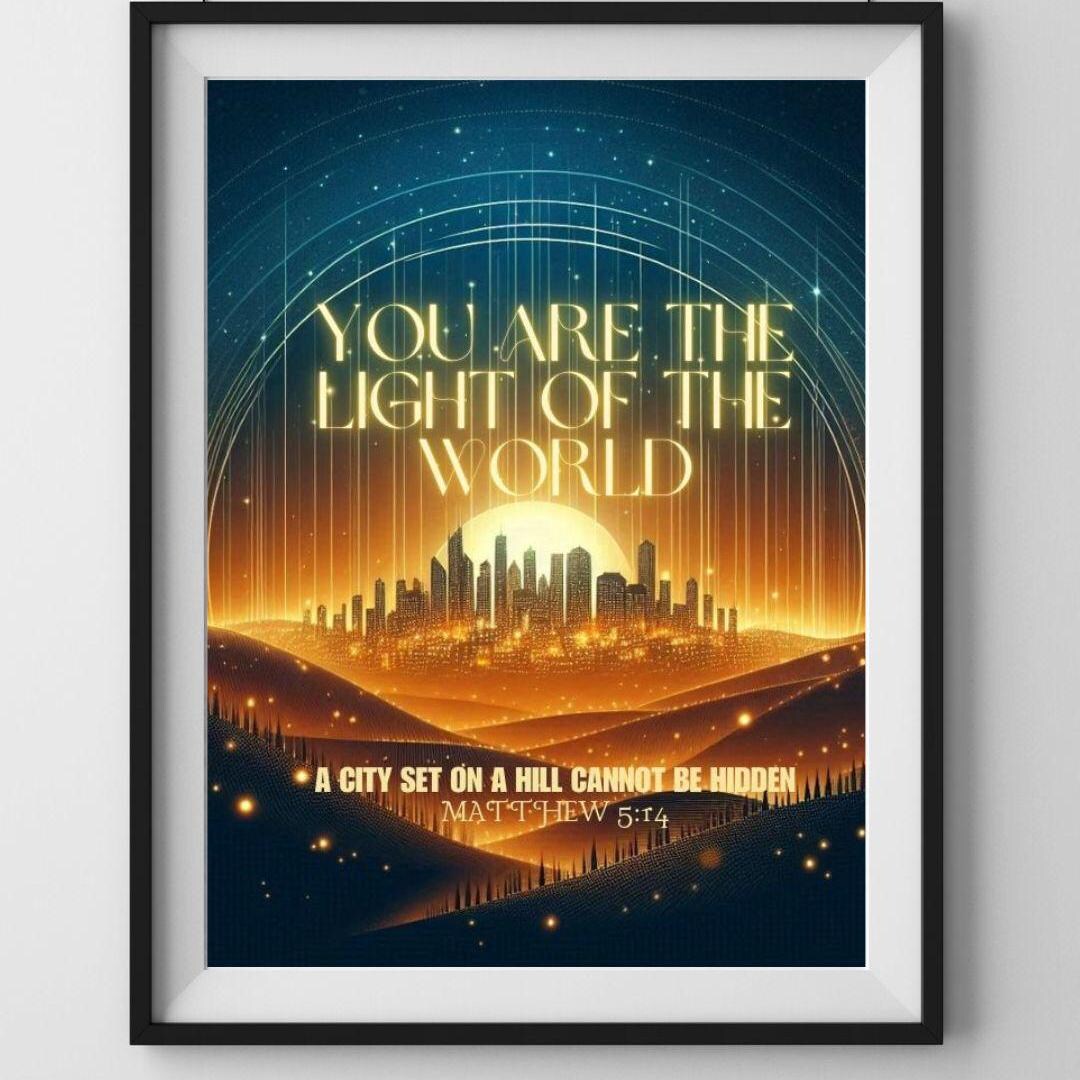 Matthew 5:14 Wall Art - 'you Are the Light of the World' Scripture ...