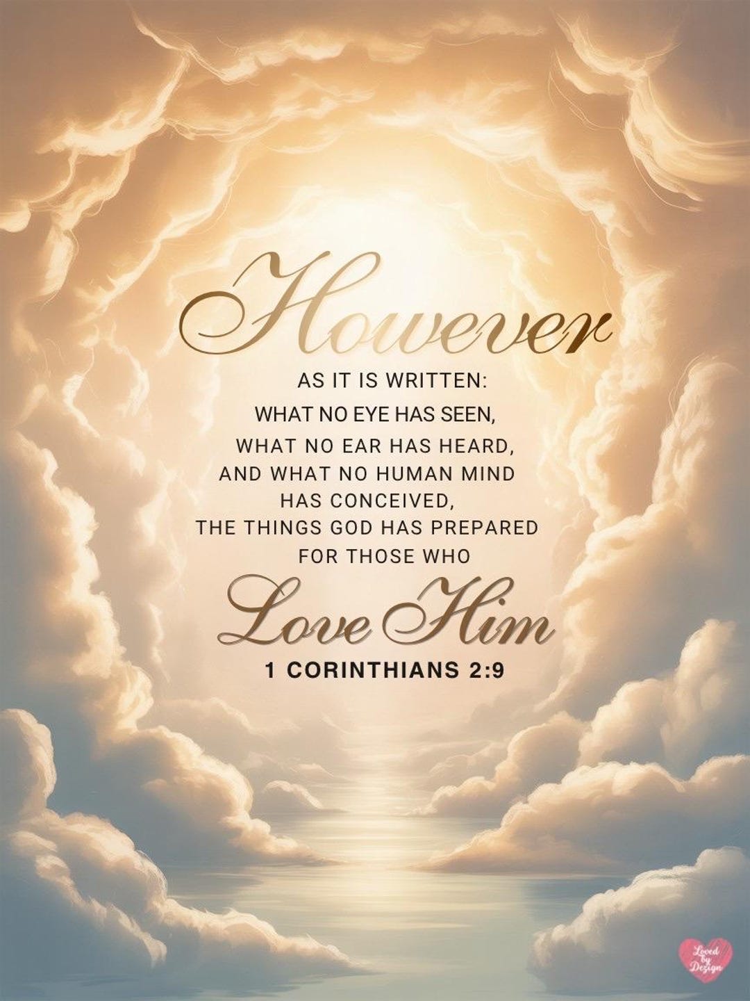 1 Corinthians 2:9 Wall Art | Christian Scripture Print | Heavenly Cloud ...