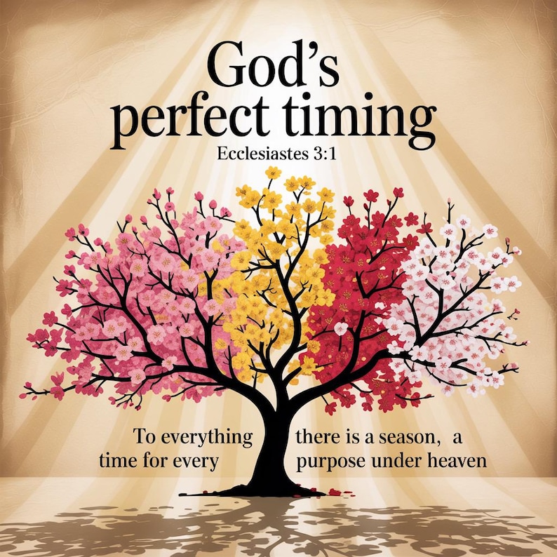 God’s Perfect Timing Scripture Wall Art - Ecclesiastes 3:1 Tree of ...