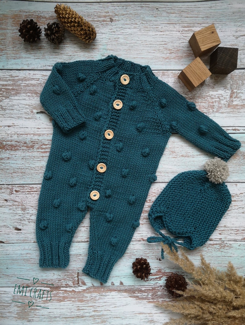 Hand Knit Baby Set, Merino Wool Newborn Set, Baby Shower Gift Idea ...