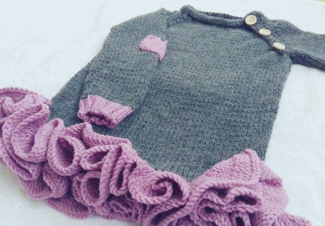Knit Dress for Girl, Warm Handmaded Dress, Spring Wearing, Baby Wool ...