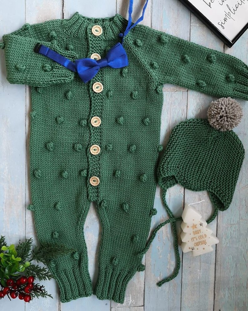 Hand Knit Baby Set, Merino Wool Newborn Set, Baby Shower Gift Idea ...