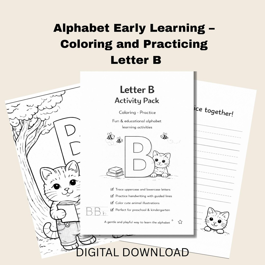 Letter B Learning Pack Printable | Alphabet Coloring Page, Letter ...
