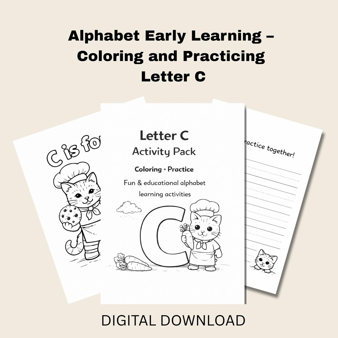 Letter C Learning Pack Printable | Alphabet Coloring Page, Tracing ...