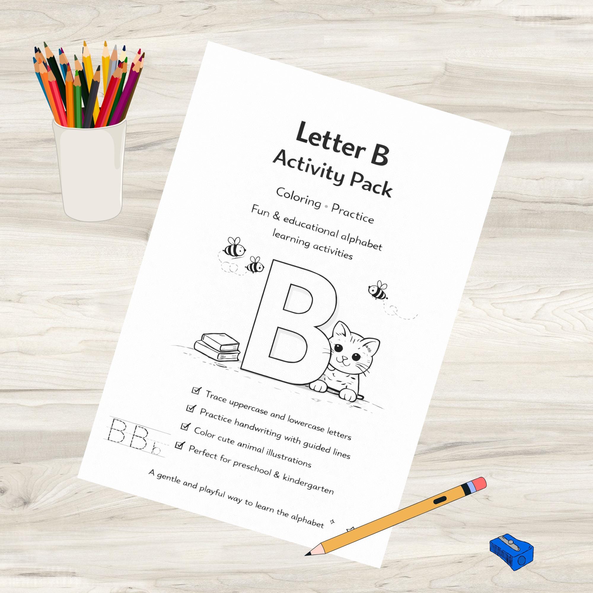 Letter B Learning Pack Printable | Alphabet Coloring Page, Letter ...