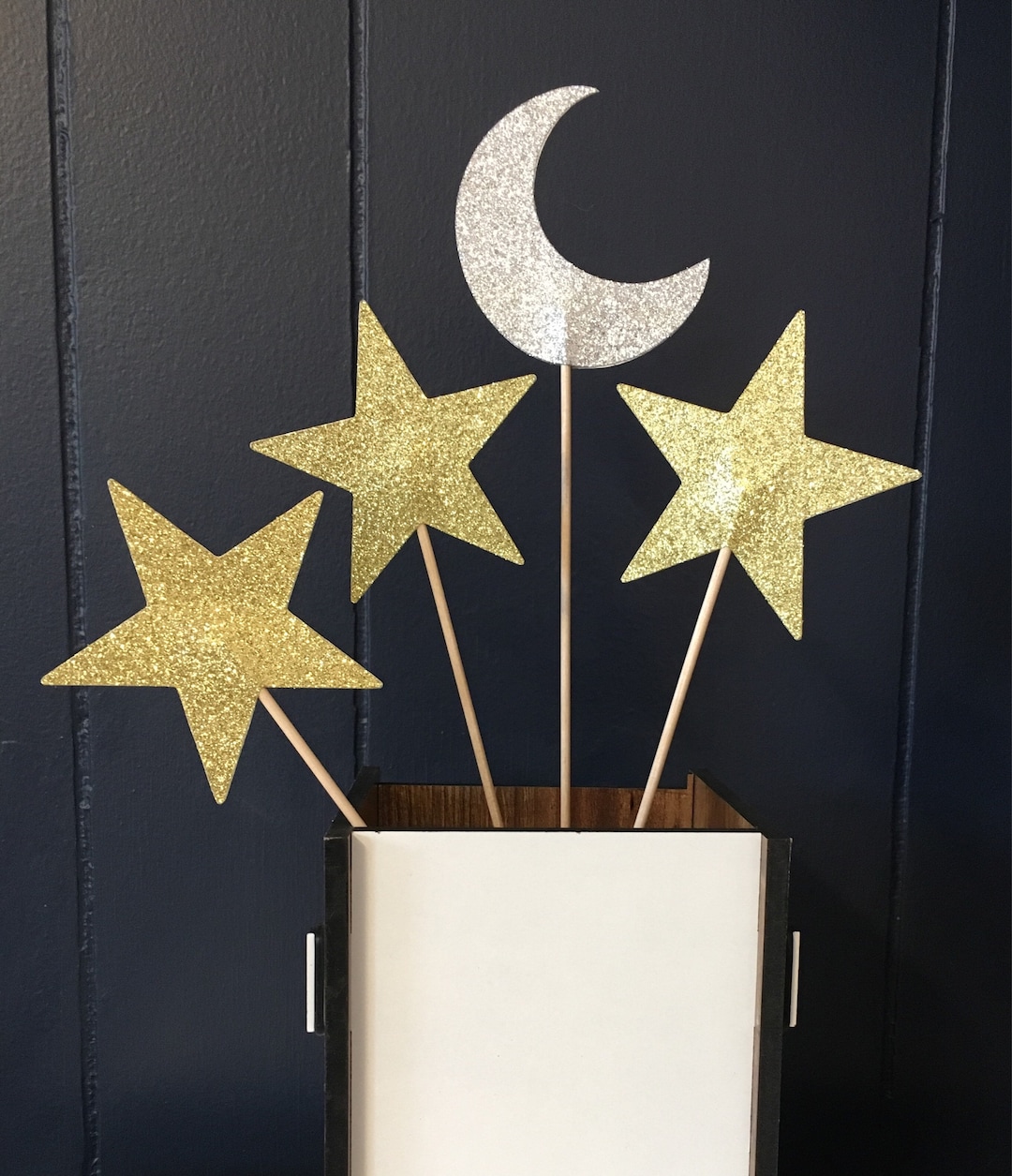 Moon and Star Centerpiece Sticks - Crescent Moon Toppers - Twinkle ...