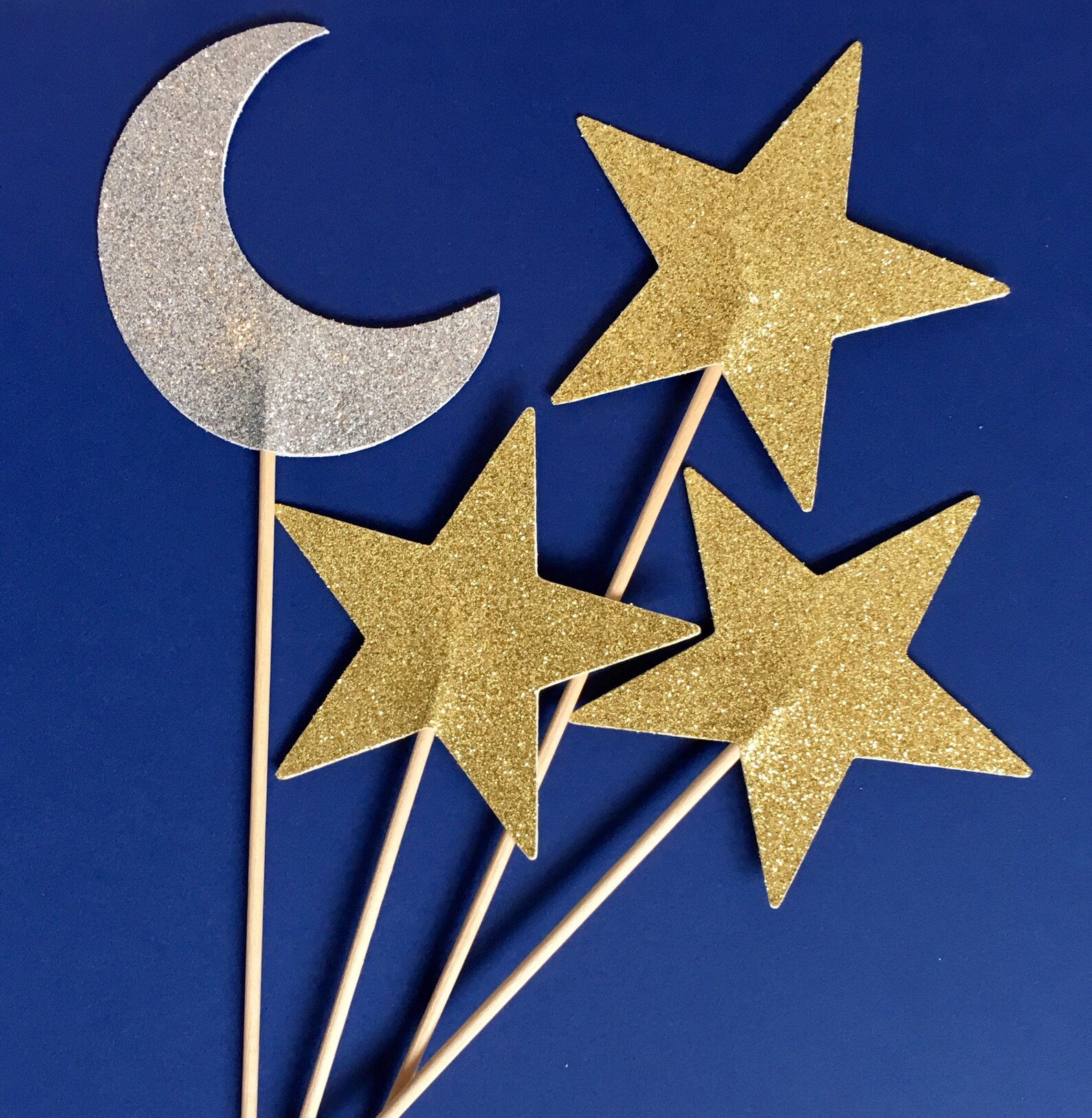 Moon and Star Centerpiece Sticks Crescent Moon Toppers - Etsy