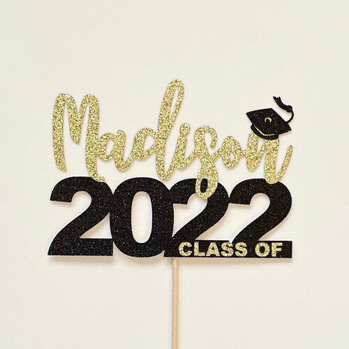 Graduation Cake Topper Custom Cake Topper Class of 2022 Gold - Etsy