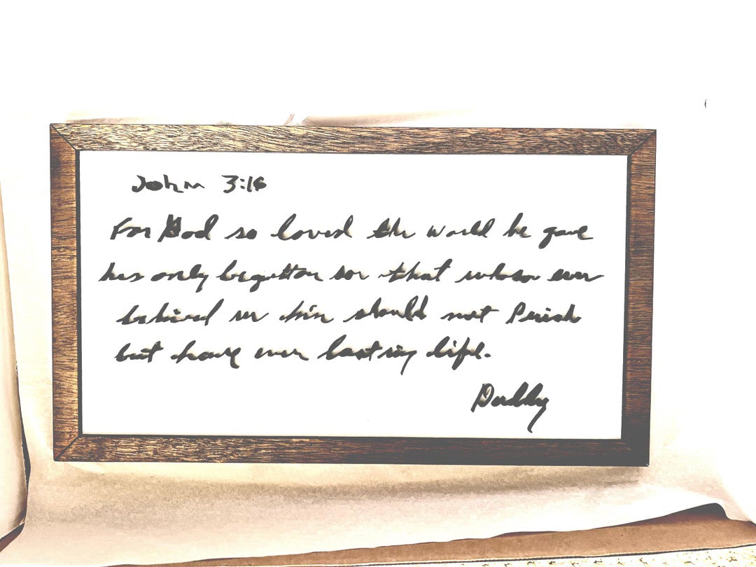 Personalized Wooden Frame: Handwritten Bible Psalms Artwork, Perfect ...