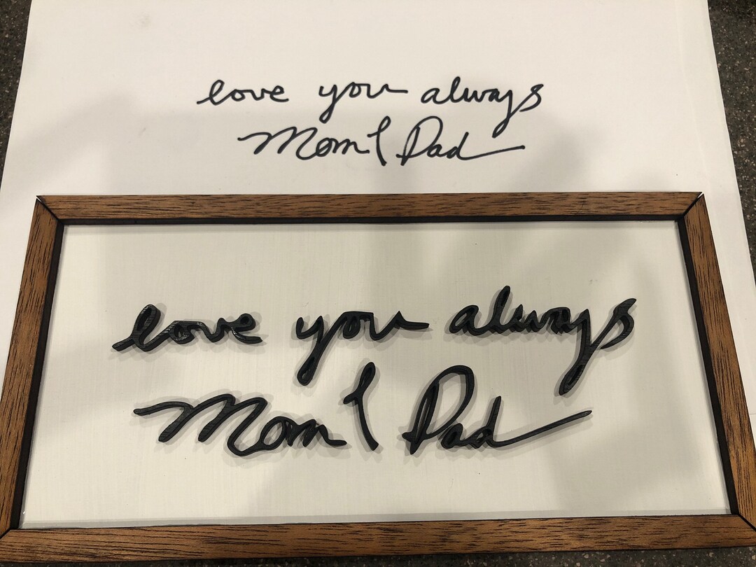 Custom 3D Handwriting Sign in Wood – Made From Your Cards, Notes, or ...