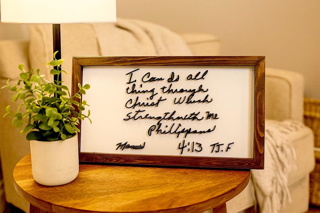 Personalized Bible Verse Frame | Handwritten Psalms Artwork on Wood ...