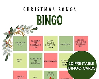 Christmas Music Bingo Cards Digital Download - Etsy