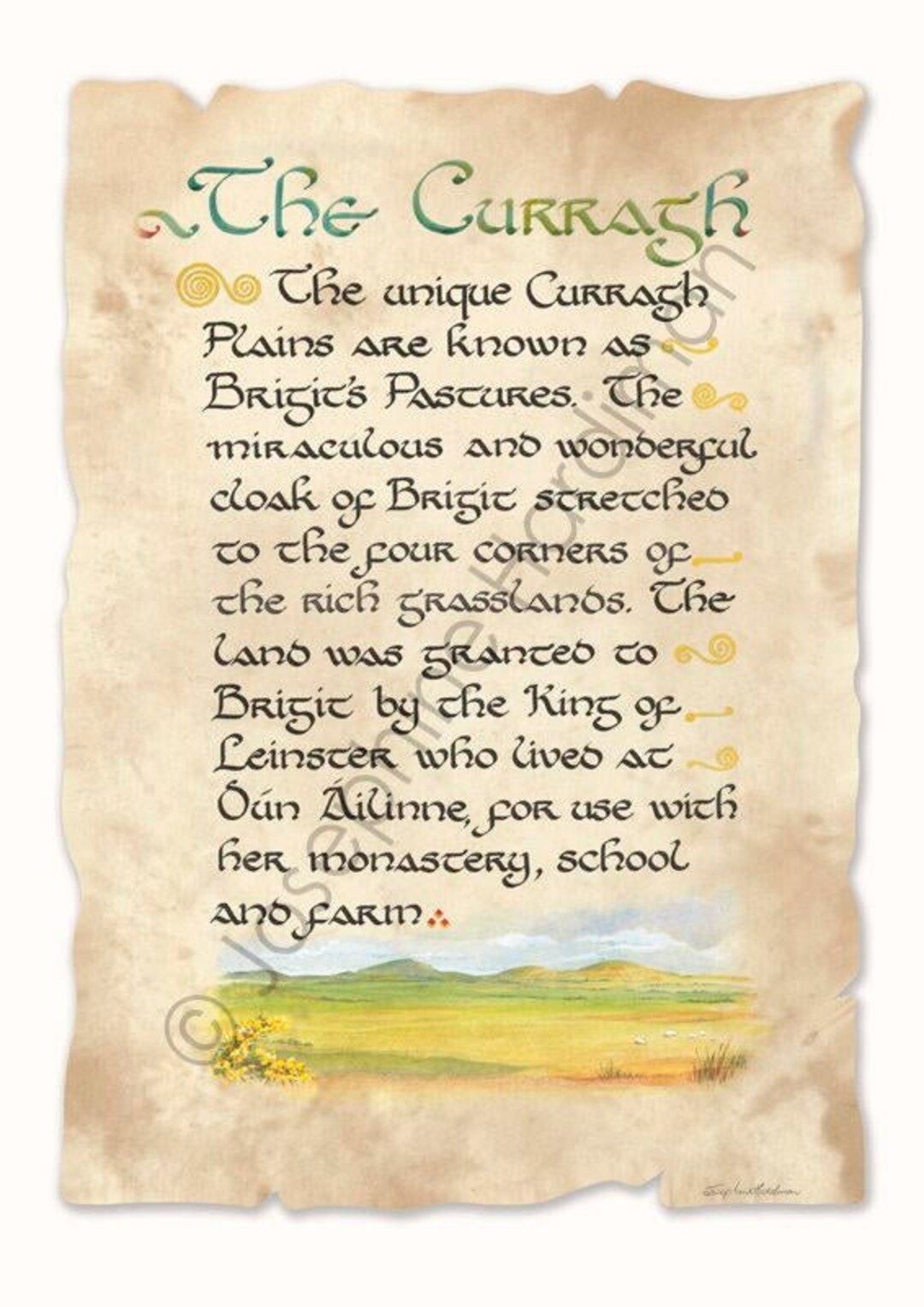 Brigid and the Curragh, Celtic Art and Calligraphy Print From the Book ...