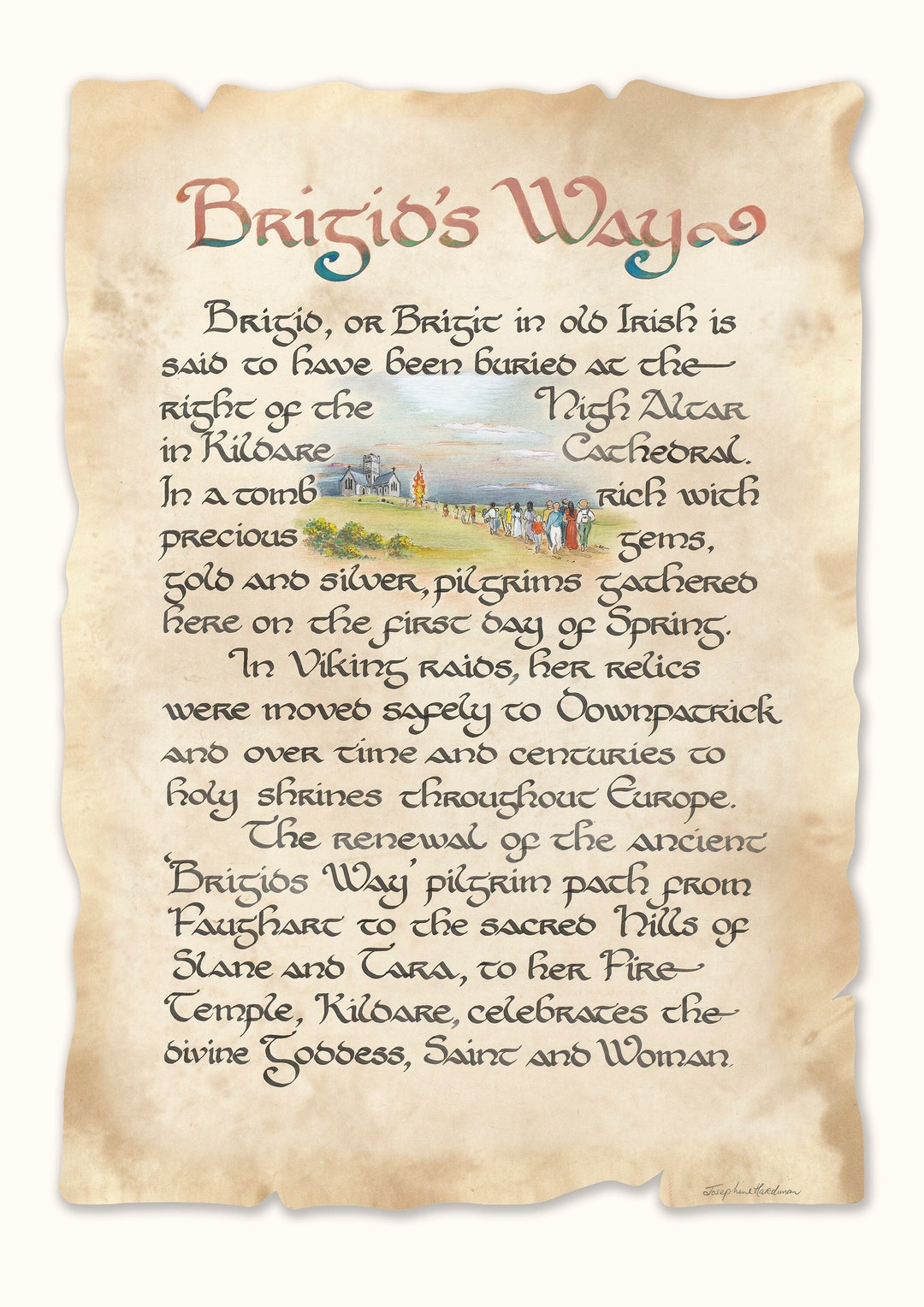 Brigid’s Way Celtic Art and Calligraphy Print: the Book of Kildare - Etsy