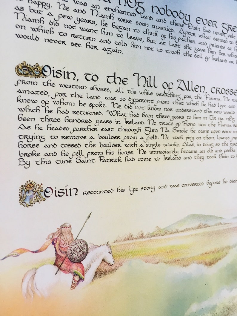 Irish Mythology Art : the Story of Oisín and Tir Na Nog Print - Etsy