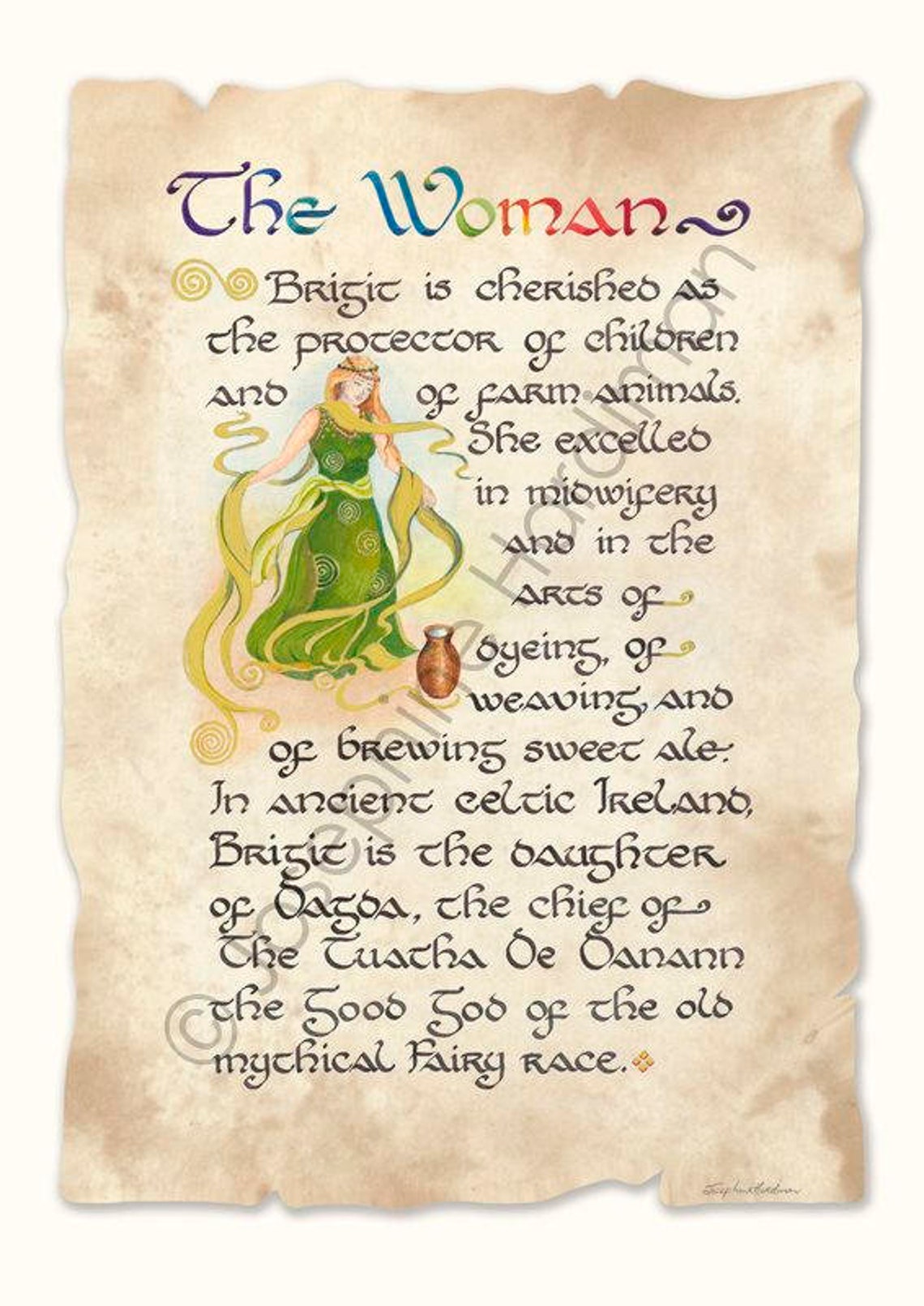 Brigid the Woman From the Book of Kildare Celtic Art and Calligraphy ...