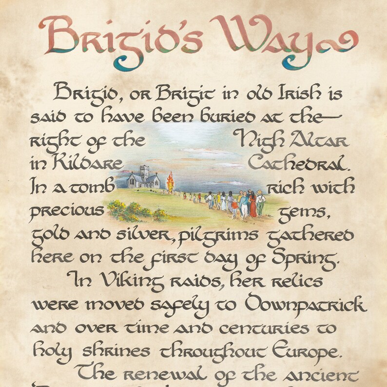 Brigid’s Way Celtic Art and Calligraphy Print: the Book of Kildare - Etsy