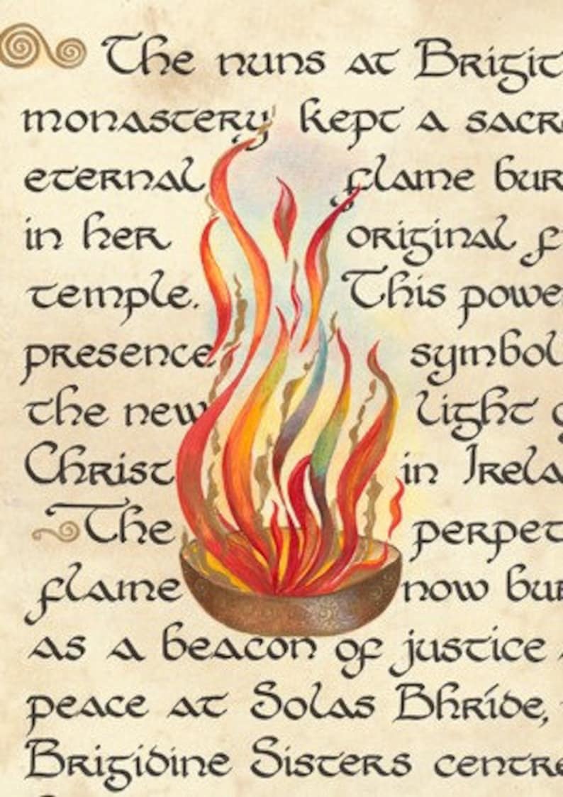 Brigid and the Flame Celtic Art and Calligraphy Print From the Book of ...