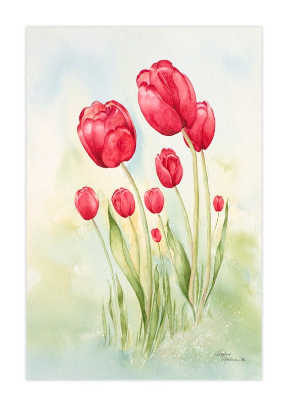 Red Tulips Painting