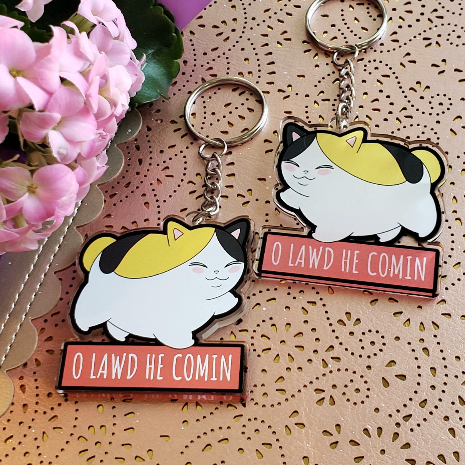 Fat Cat Charm 2 Double Sided Acrylic Keychain FFXIV - Etsy