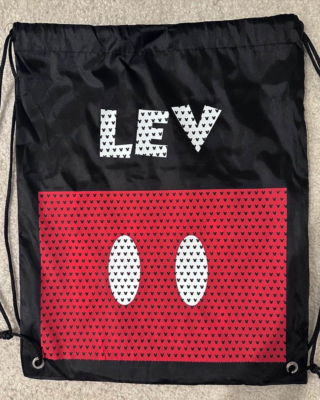 Mickey Mouse Drawstring Backpack - Etsy