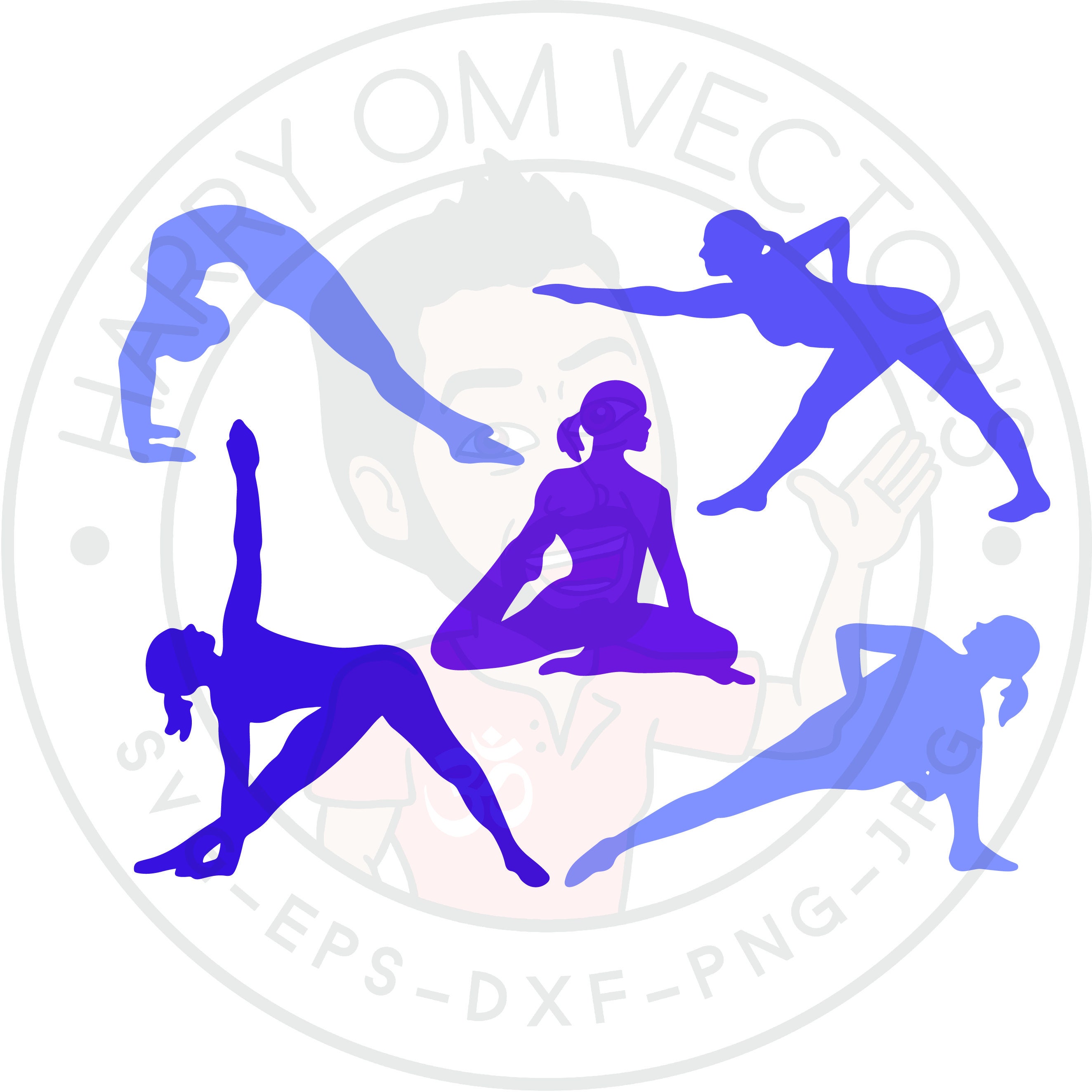 Yoga Silhouettes Vectors, SVG DXF for Silhouette Cameo or Cricut ...