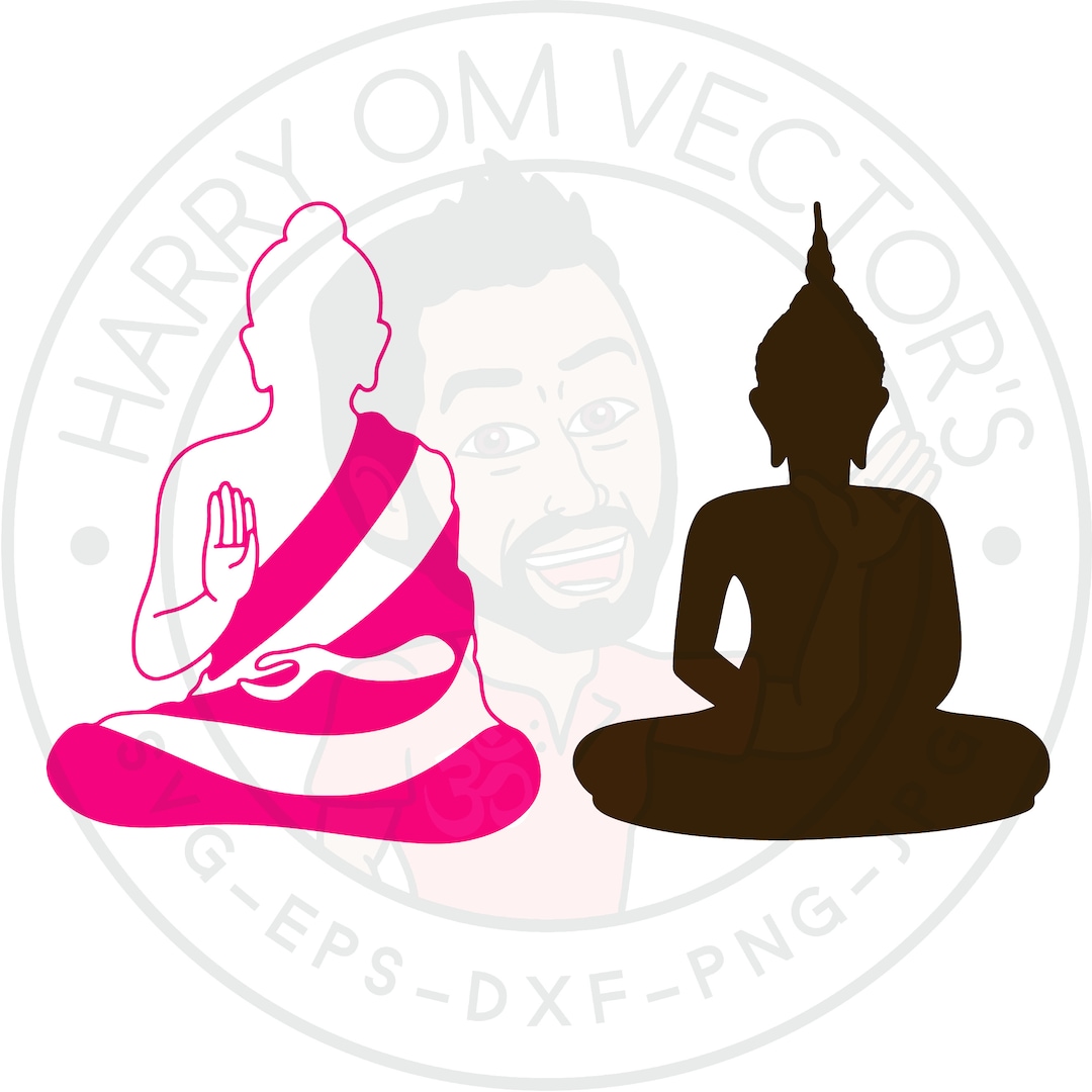 Buddha Vectors, SVG DXF for Silhouette Cameo or Cricut, Meditation ...
