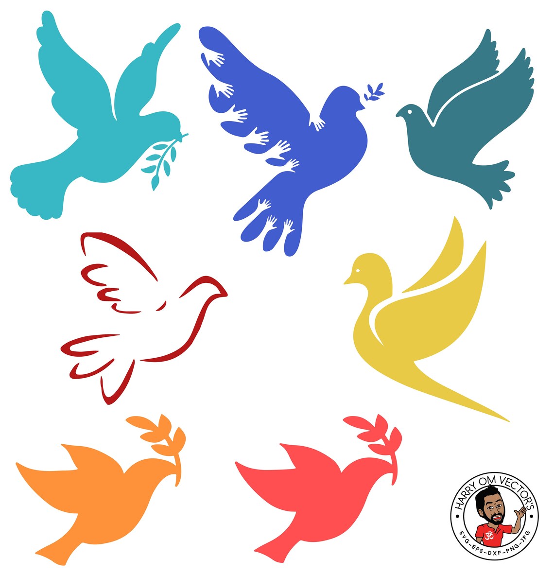 Dove Vector, Dove SVG, Dove Dxf, Dove Clipart, Bird SVG Files for ...