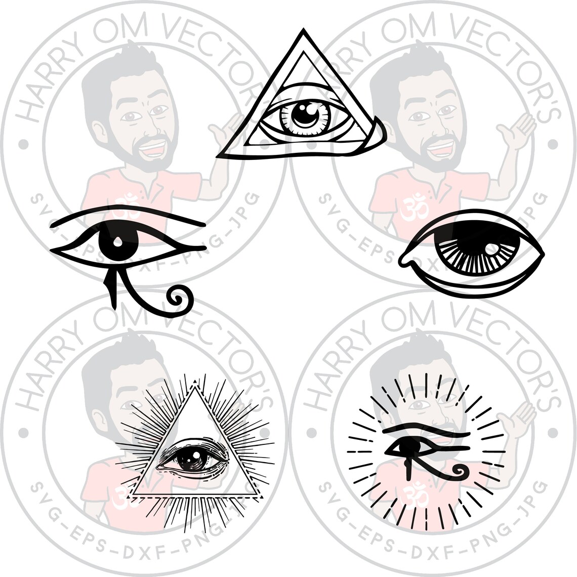 Eye Vector, SVG DXF for Silhouette Cameo or Cricut, Esoteric Eye ...