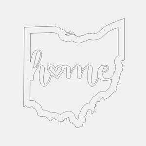 Ohio State Cut Out With the Word Home Wall Decor Art - SVG and .C2D ...