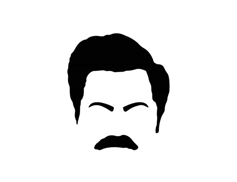 Ron Swanson Silhouette Moustache Parks and Recreation SVG. - Etsy