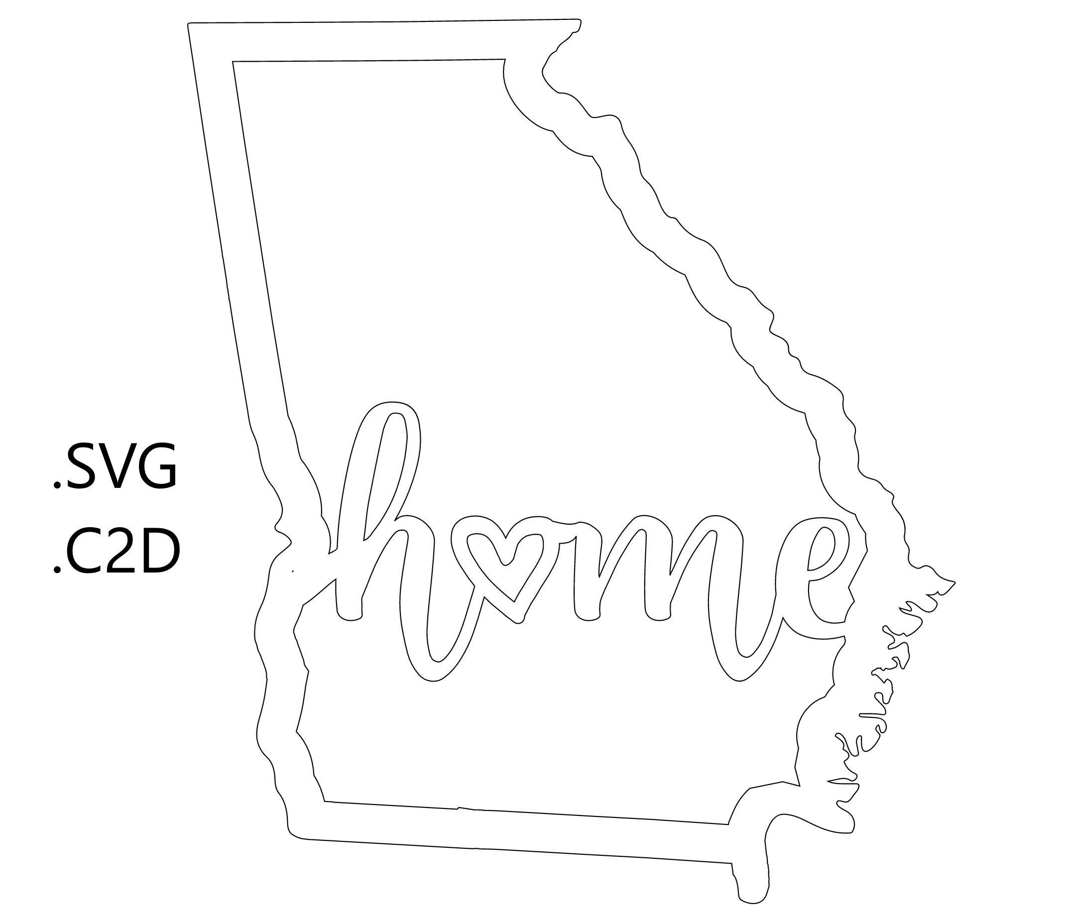 Georgia State Cut Out With the Word Home Wall Decor Art SVG - Etsy