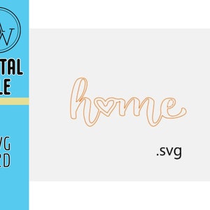 The Word Home in Cursive Wall Decor Art - SVG Digital Files for CNC ...