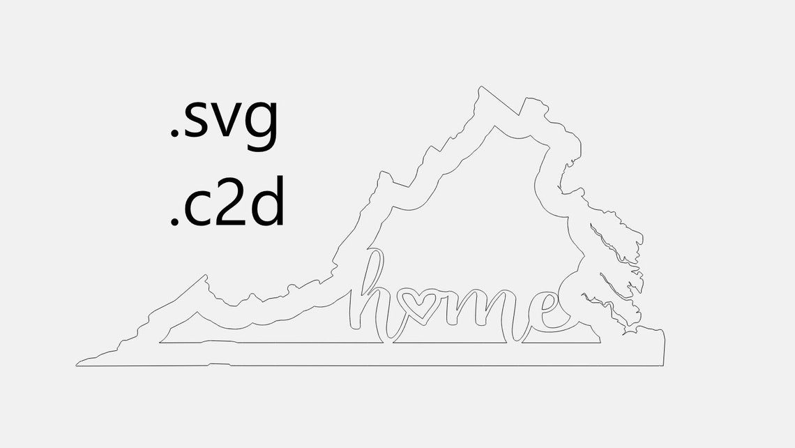 Virginia State Cut Out With the Word Home Wall Decor Art SVG - Etsy