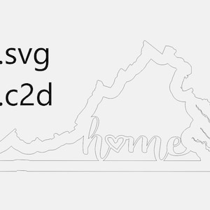 Virginia State Cut Out With the Word Home Wall Decor Art SVG and .C2D ...