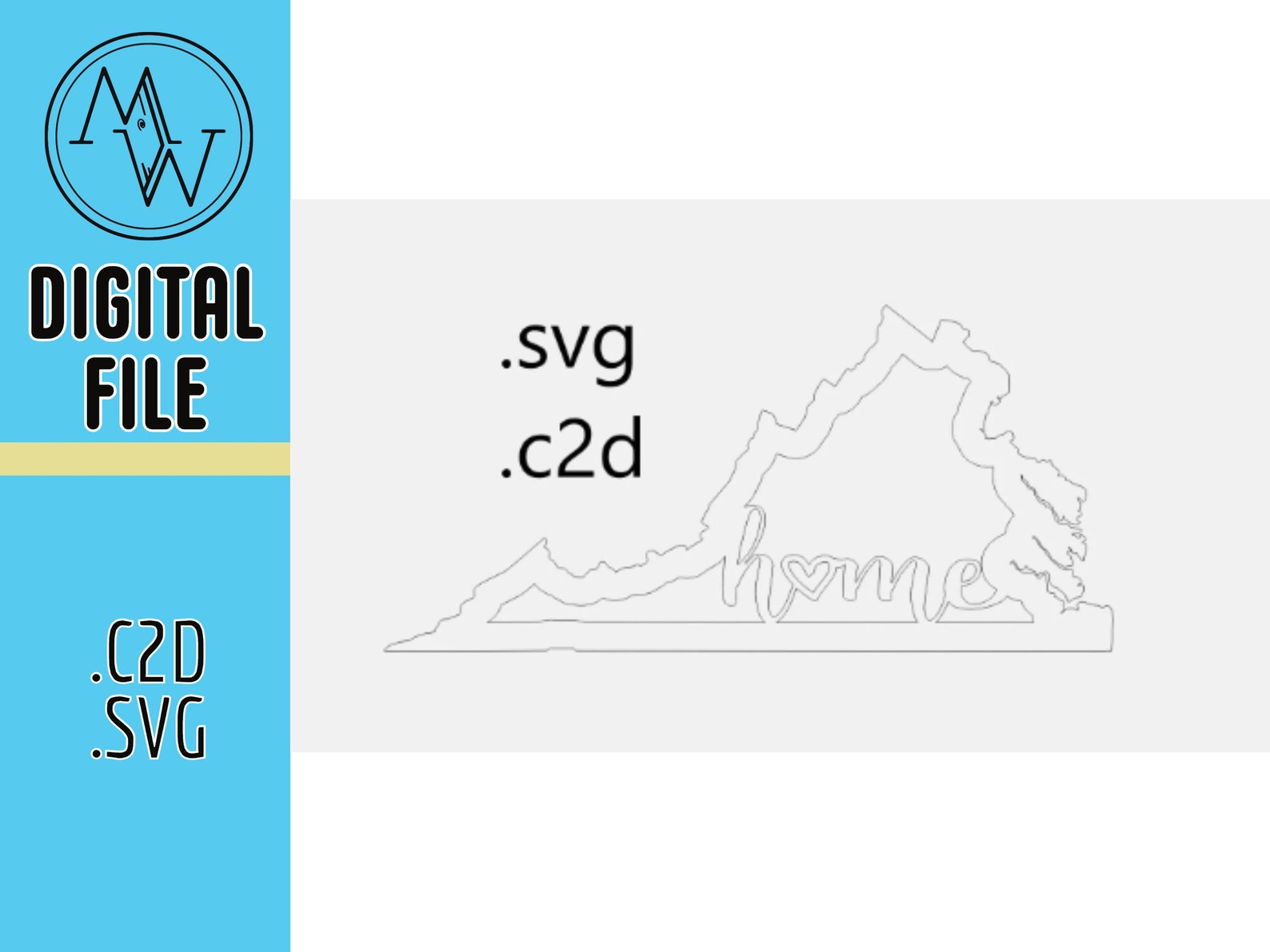 Virginia State Cut Out With the Word Home Wall Decor Art SVG - Etsy