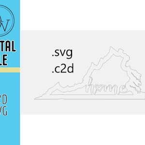 Virginia State Cut Out With the Word Home Wall Decor Art SVG and .C2D ...