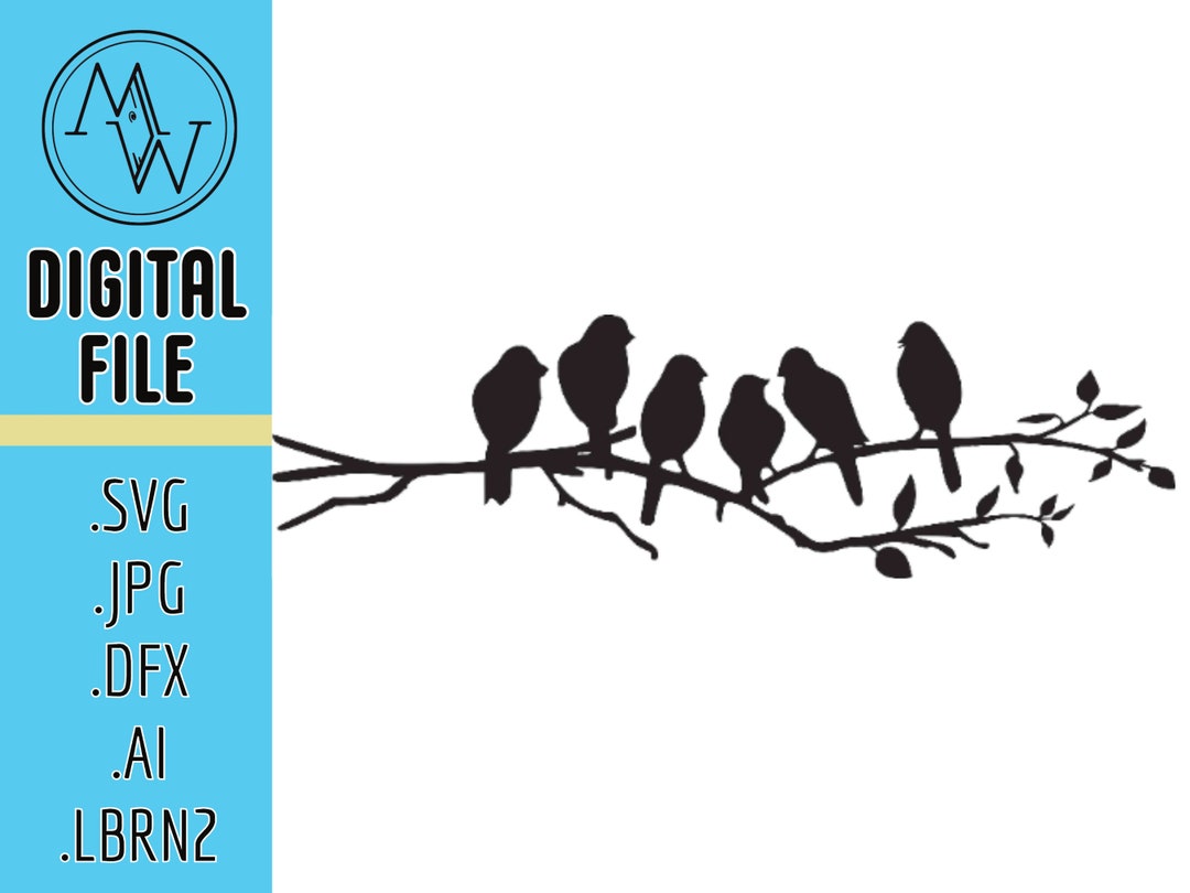 Birds on a Branch (svg, Png, Ai, Dfx), CNC, Laser Cut File (digital ...